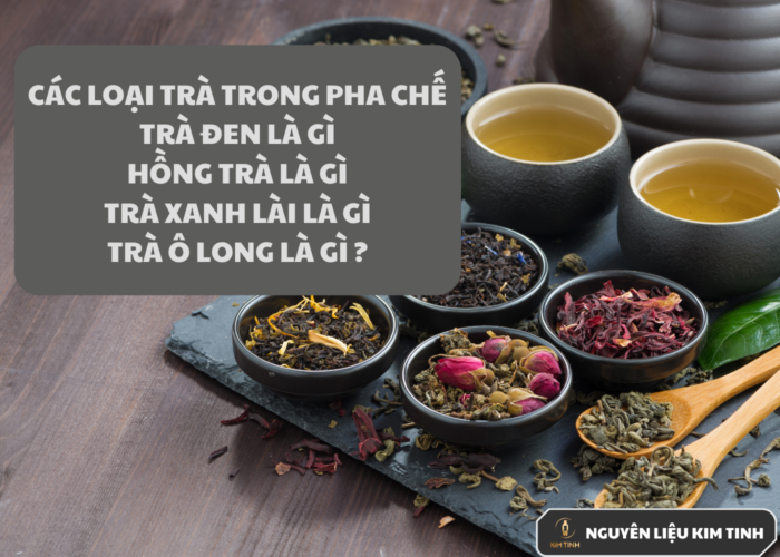 Phân biệt các loại trà trong pha chế | Trà đen, trà ô long, trà xanh ...